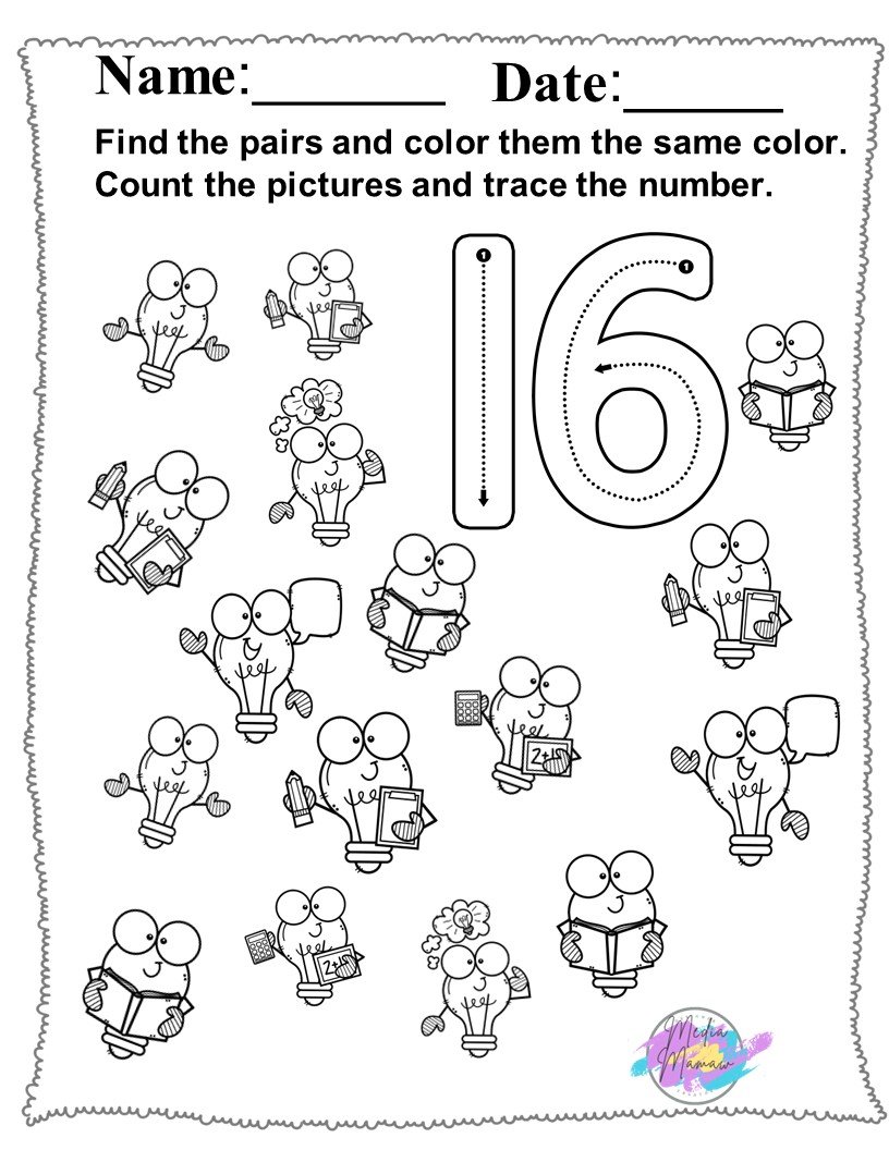 Errorless Number Recognition-Light Bulbs-Editable Instructions - www ...